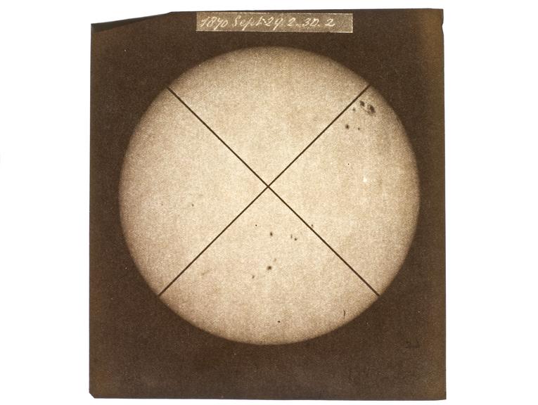 Diapositives of Photographs of Sunspots taken by Elizabeth Beckley with ...