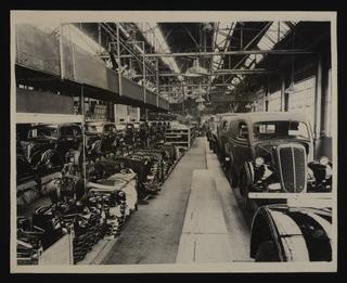 A photographic print of Industry, Motor, Assembly Lines, Completed Cars ...