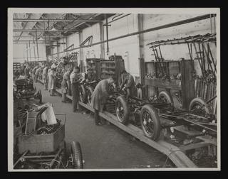 A photographic print of Industry, Motor, Assembly Lines, Completed Cars ...