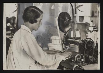 A photographic print of Industry, Textiles - Cloth, Sewing Machinists ...