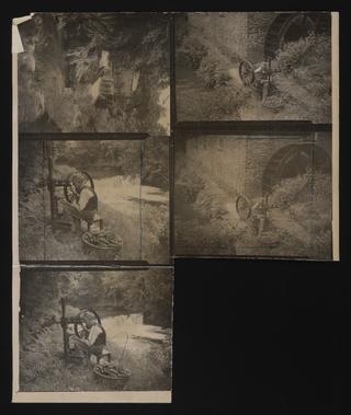 A photographic print of Industry, Textiles - Wool, Spinning Wheel ...