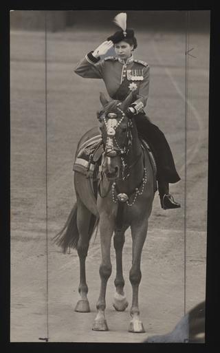 A photographic print of Princess Elizabeth, Army Trooping the Colour ...