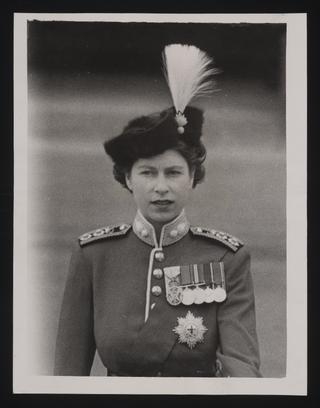 A photographic print of Princess Elizabeth, Army Trooping the Colour ...