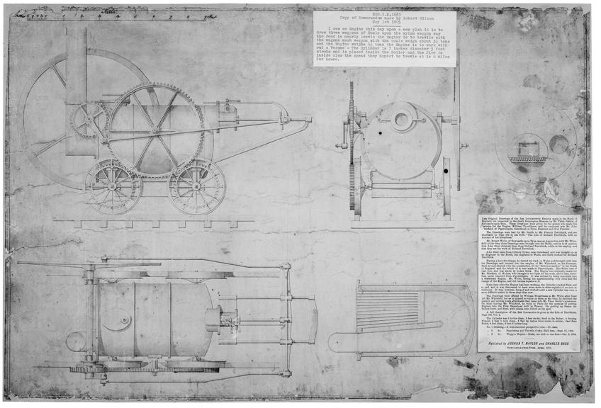 Trevithick locomotive drawings and frames | Science Museum Group Collection