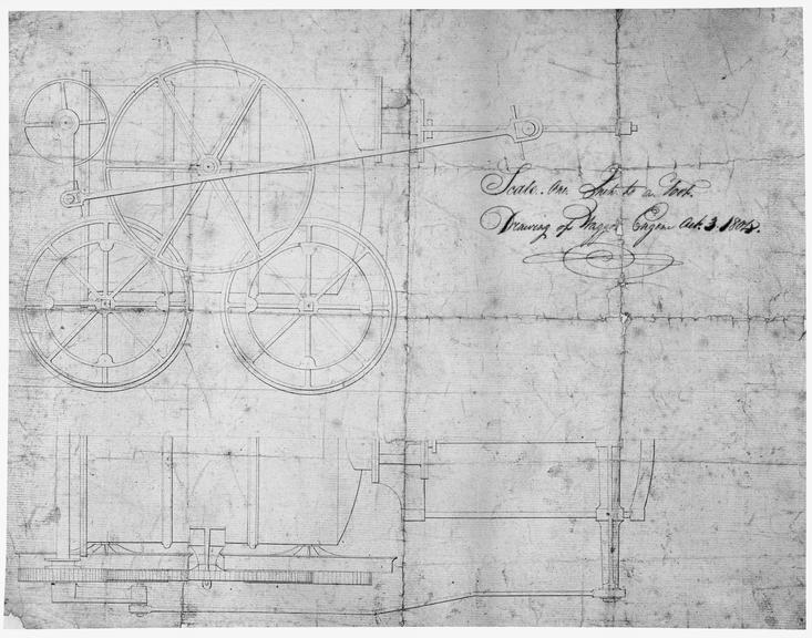 Trevithick locomotive drawings and frames | Science Museum Group Collection