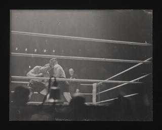 A photographic print of Sports, Boxing, Roderick v Hawkins, 29.5.45 ...