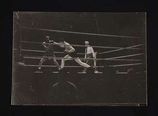 A photographic print of Sports, Boxing, Gains v Petersen, 10.9.34 ...