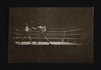 A photographic print of Sports, Boxing, Harvey v Johnson, 11.5.32 ...