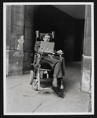 Framed photograph of Stephen Hawking on his wheelchair in Cambridge in ...