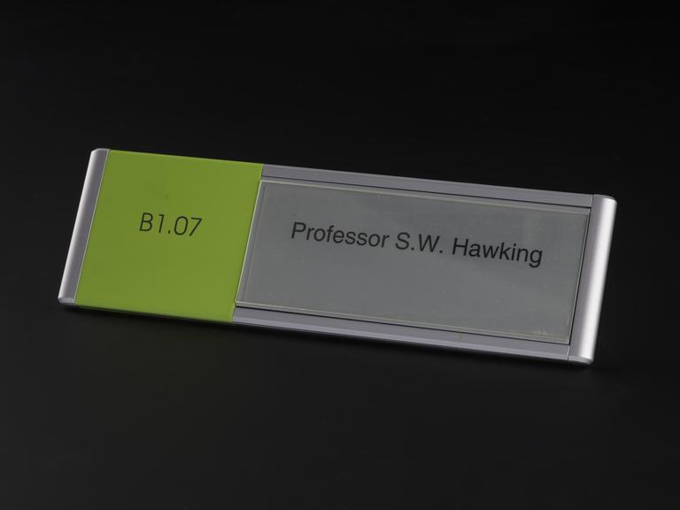 Name plate of Stephen Hawking's office | Science Museum Group Collection
