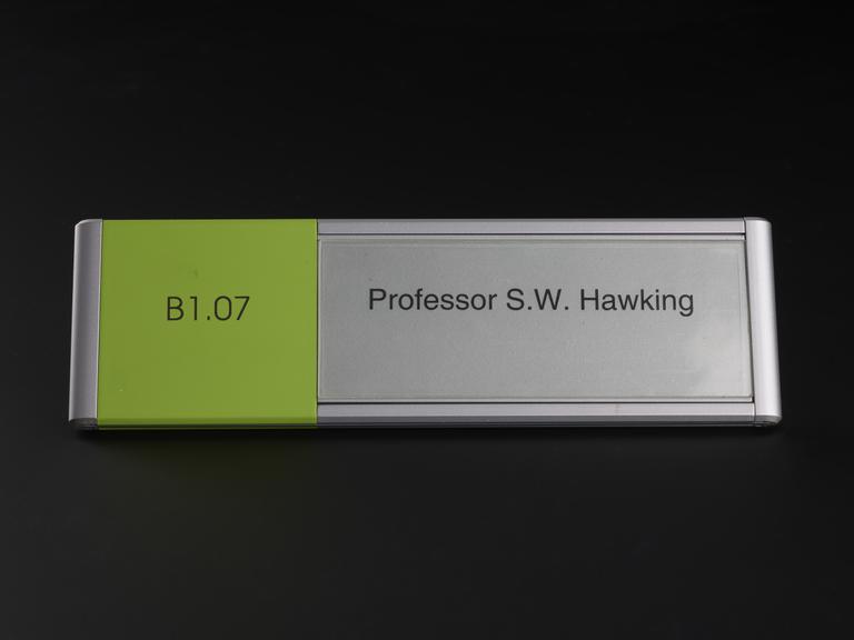 Name plate of Stephen Hawking's office | Science Museum Group Collection