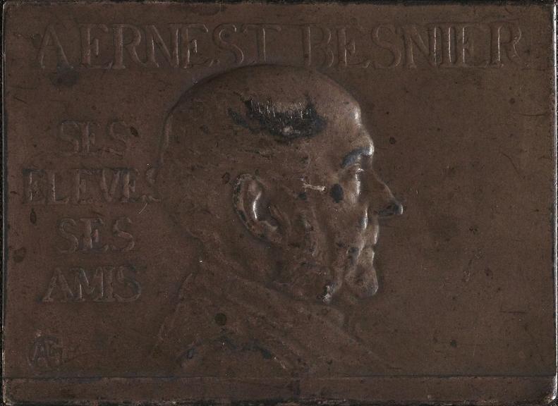 Rectangular white metal medal | Science Museum Group Collection