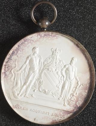 Circular glazed medal with silver rim and loop | Science Museum Group ...