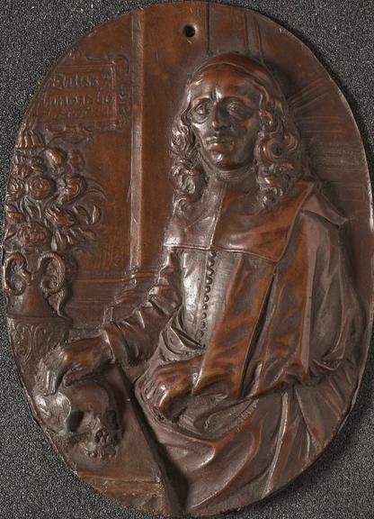 Copper plaque illustrating unnamed man | Science Museum Group Collection
