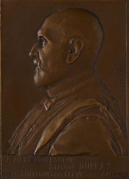 Rectangular bronze medal by F. Gilbault | Science Museum Group Collection