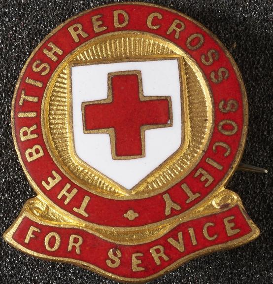Gilt and enamel medal awarded by the British Red Cross Society for ...
