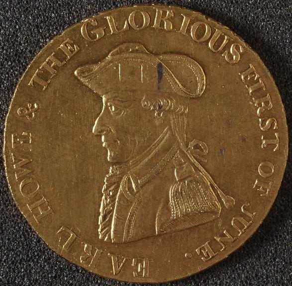 gold token redeemable as one halfpenny by John Stride of Emsworth ...