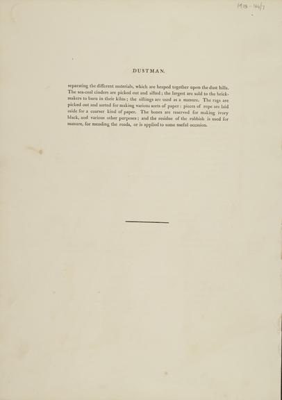 The costume of Great Britain - Dustman | Science Museum Group Collection