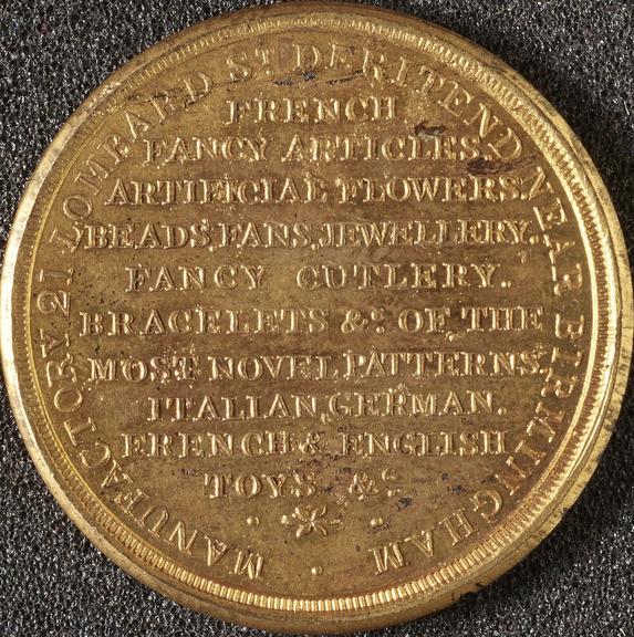 Circular gilt trade token | Science Museum Group Collection