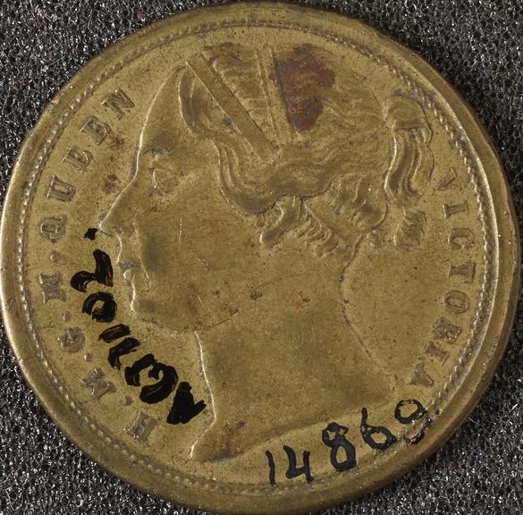 Circular brass token | Science Museum Group Collection