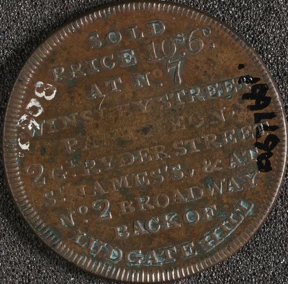 Circular copper token | Science Museum Group Collection