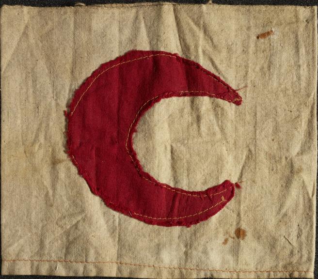 Turkish Red Cross armband or brassard red crescent stitched to white ...