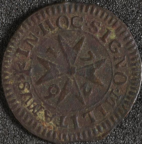 One grano, bronze coin, associated with Grand Master of the Knights of ...
