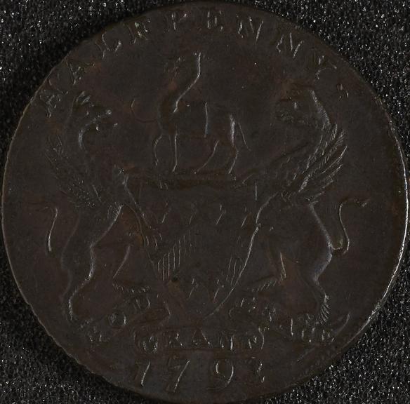 Huddersfield halfpenny token for tea dealer, 1793 | Science Museum ...