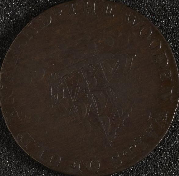 Emsworth halfpenny token, 'The wooden walls of old England', 1795 ...