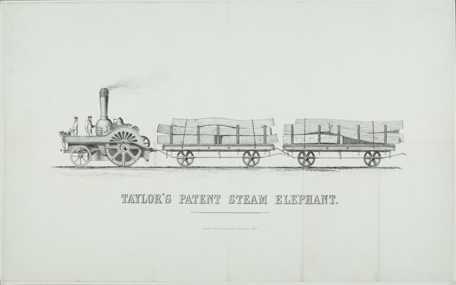 Lithograph of 'Taylor's Patent Steam Elephant', c 1861 | Science Museum ...