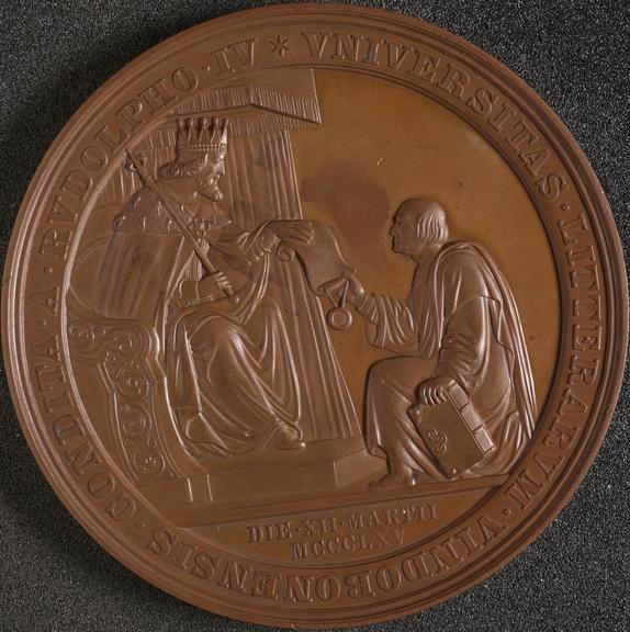 Bronze medal commemorating 500th jubilee of University of Vienna under ...
