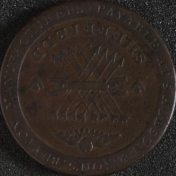 Sheffield penny token, 1812. | Science Museum Group Collection