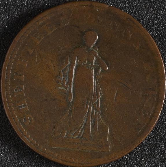 Token, copper, 34mm diameter. Sheffield workhouse penny | Science ...