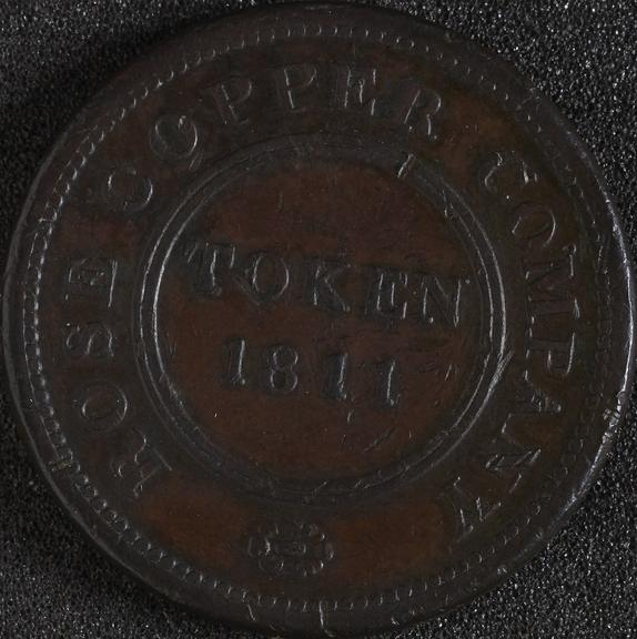 Token, copper, 35mm diameter. Birmingham and Swansea Rose Copper ...