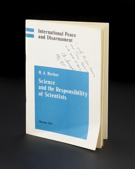 Book on disarmament and the responsibility of scientists by Soviet ...