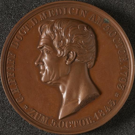 Medal, bronze, to commemorate 50th year of doctorate of Dr. C.H. Pfaff ...
