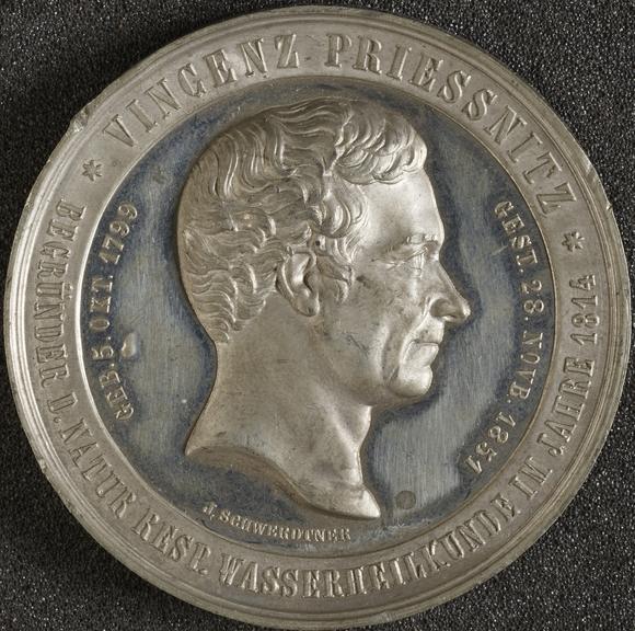 Tin medal commemorating Vincenz Priessnitz | Science Museum Group ...