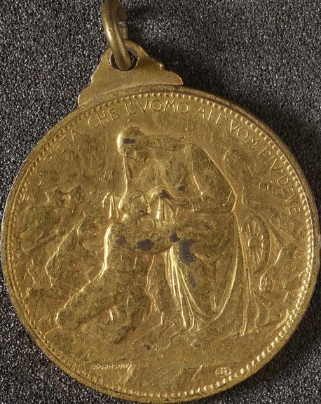 Circular brass medal with suspension loop | Science Museum Group Collection