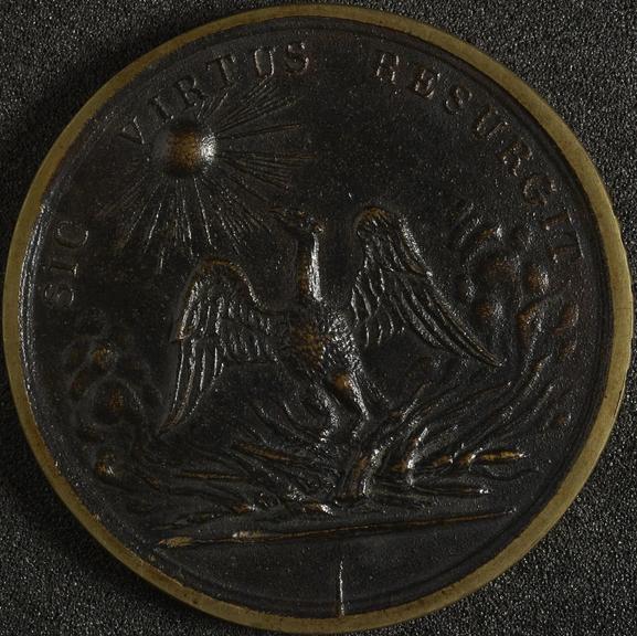 Gold rimmed bronze prize medal | Science Museum Group Collection