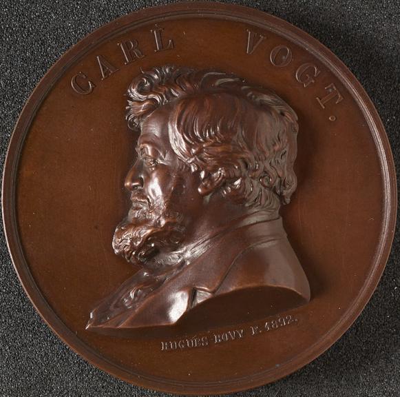 Bronze medal of Carl Vogt by Hugues Bovy | Science Museum Group Collection