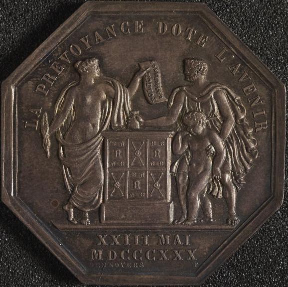 Silver octagonal medal | Science Museum Group Collection
