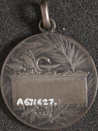 Circular metal medal with suspension loop | Science Museum Group Collection