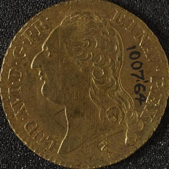 Gold Louis d'Or coin of Louis XVI (France) | Science Museum Group ...