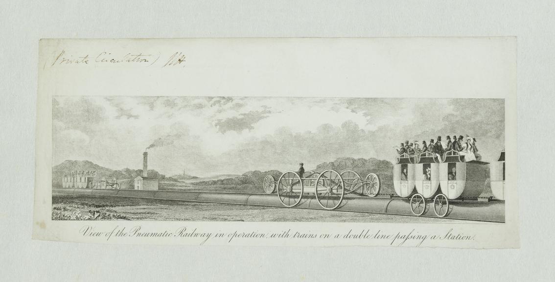Print, 'View of the Pneumatic Railway in operation" | Science Museum ...