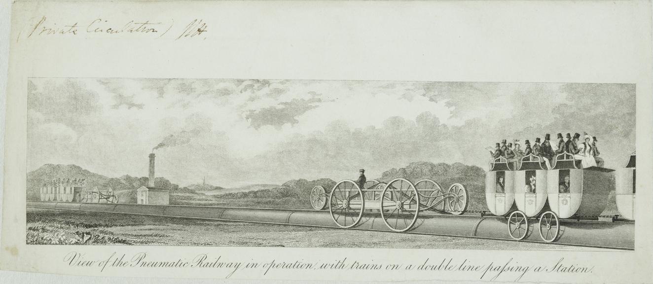 Print, 'View of the Pneumatic Railway in operation" | Science Museum ...