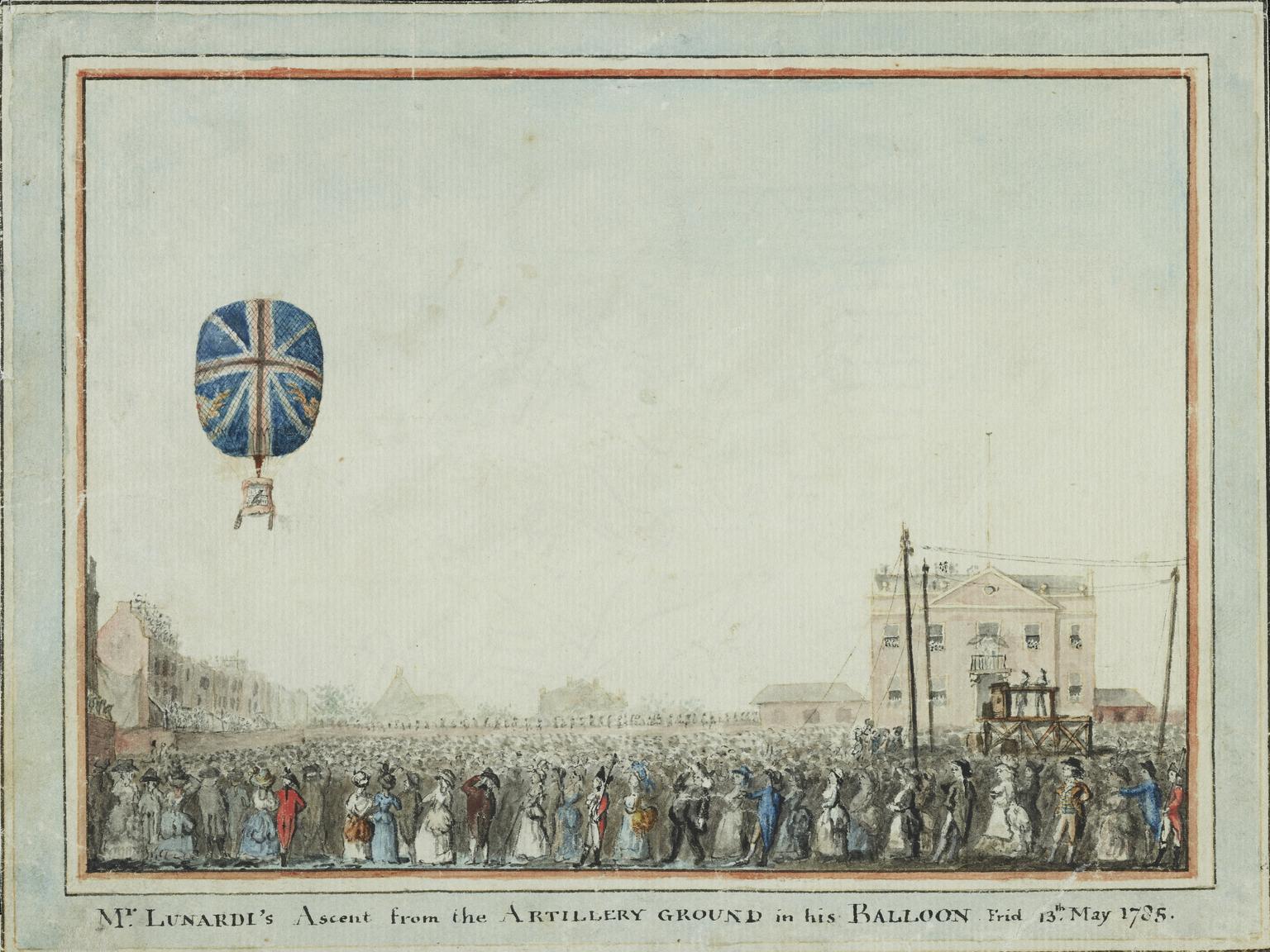 Mr. Lunardi's ascent from the Artillery Ground in his balloon, 1785 ...