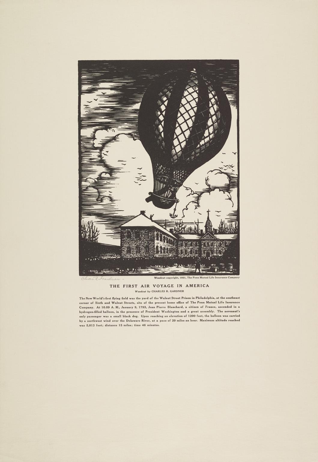 The first air voyage in America | Science Museum Group Collection