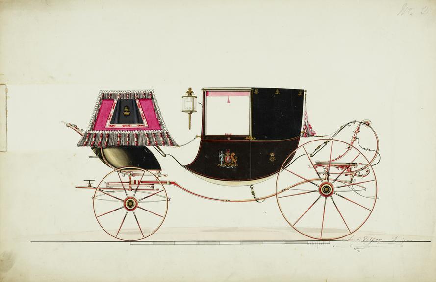Design for a Dress Chariot carriage | Science Museum Group Collection