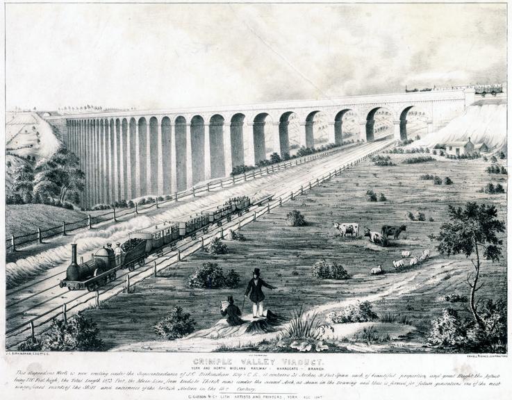 Lithograph, "Crimple Valley Viaduct" | Science Museum Group Collection