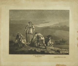 print, aquatint. Irish peasantry. 'Turf Footers' [men and women cut and ...